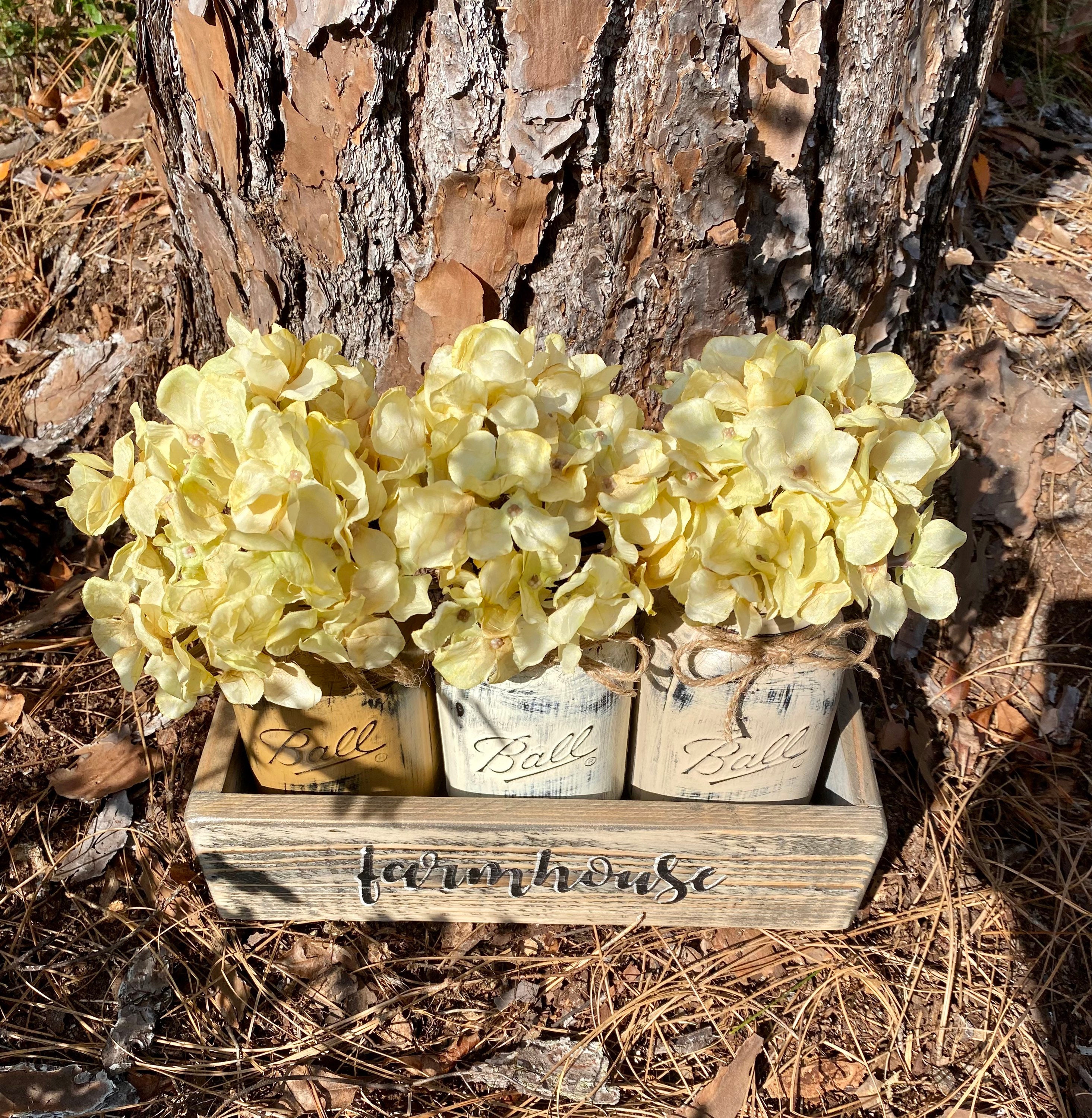 Farmhouse Mason Jar Set, Wedding Reception Accent, Farmhouse Design ...