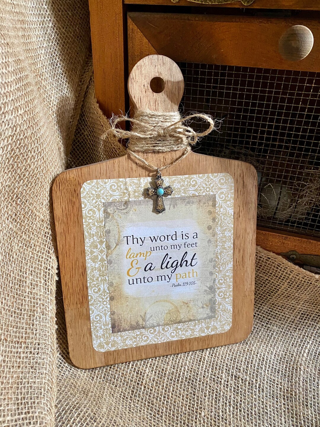 Religious Cutting Board Decor, Decoupaged Bible Verse, Charcuterie ...