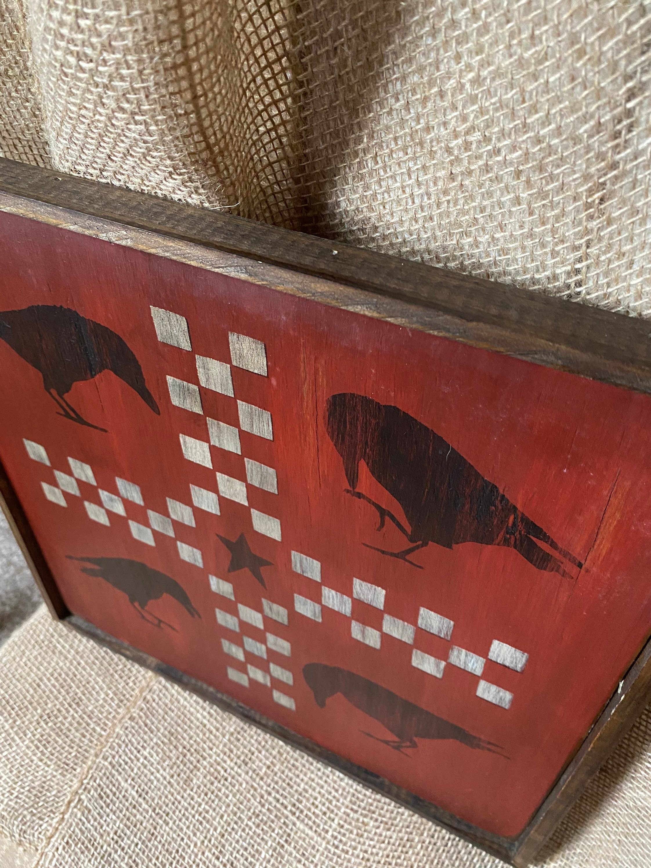 Primitive Game Board Americana Checkers Crow Game Board - Etsy