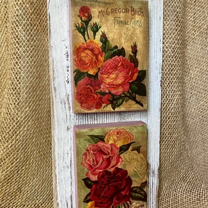 Roses Wood Board, Cottage Theme Decor, Seed Packet, Rose Garden, Shabby ...