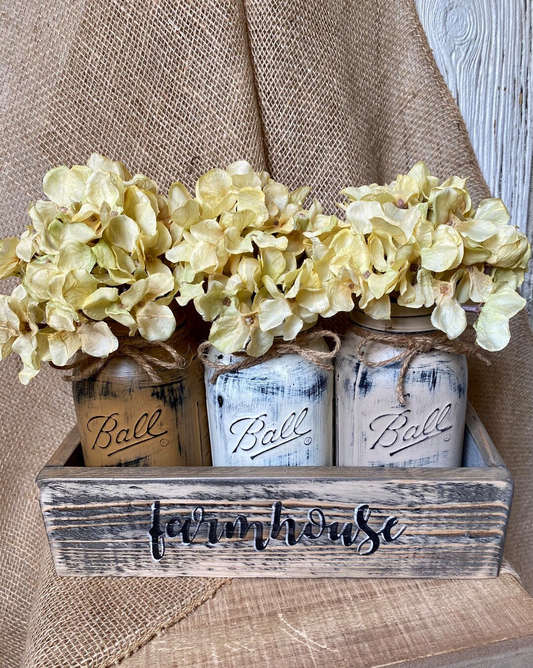 Farmhouse Mason Jar Set, Wedding Reception Accent, Farmhouse Design ...