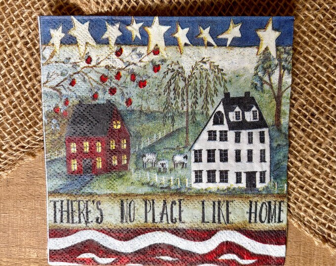 Primitive Houses Folk Art Decoupage Napkins for Crafting, Napkins for ...