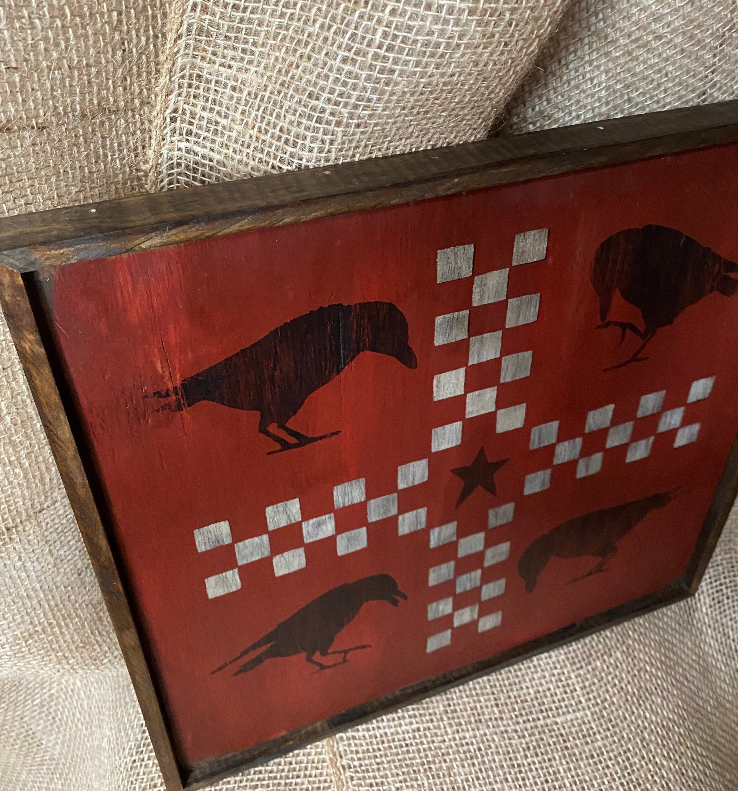 Primitive Game Board Americana Checkers Crow Game Board - Etsy