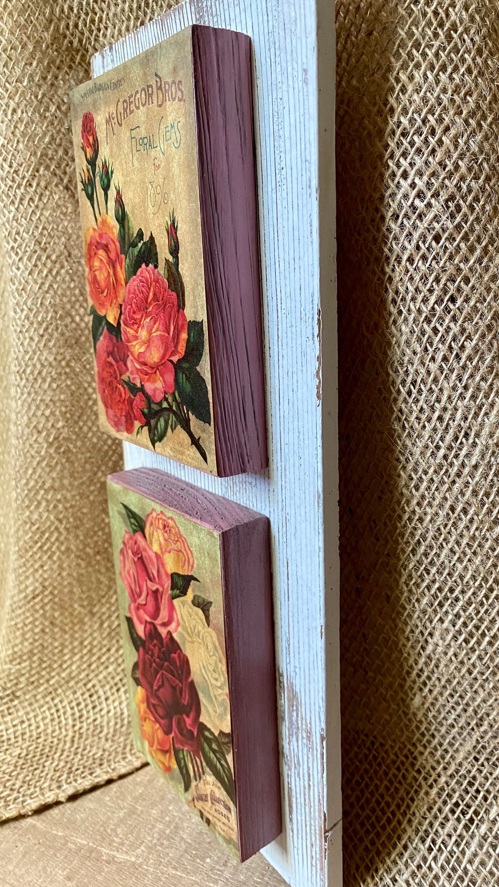 Roses Wood Board Cottage Theme Decor Seed Packet Rose - Etsy