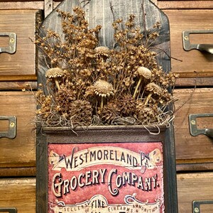 Primitive Wall Pocket, Vintage Ad, Recycled Can, Pocket Posey, Dried ...