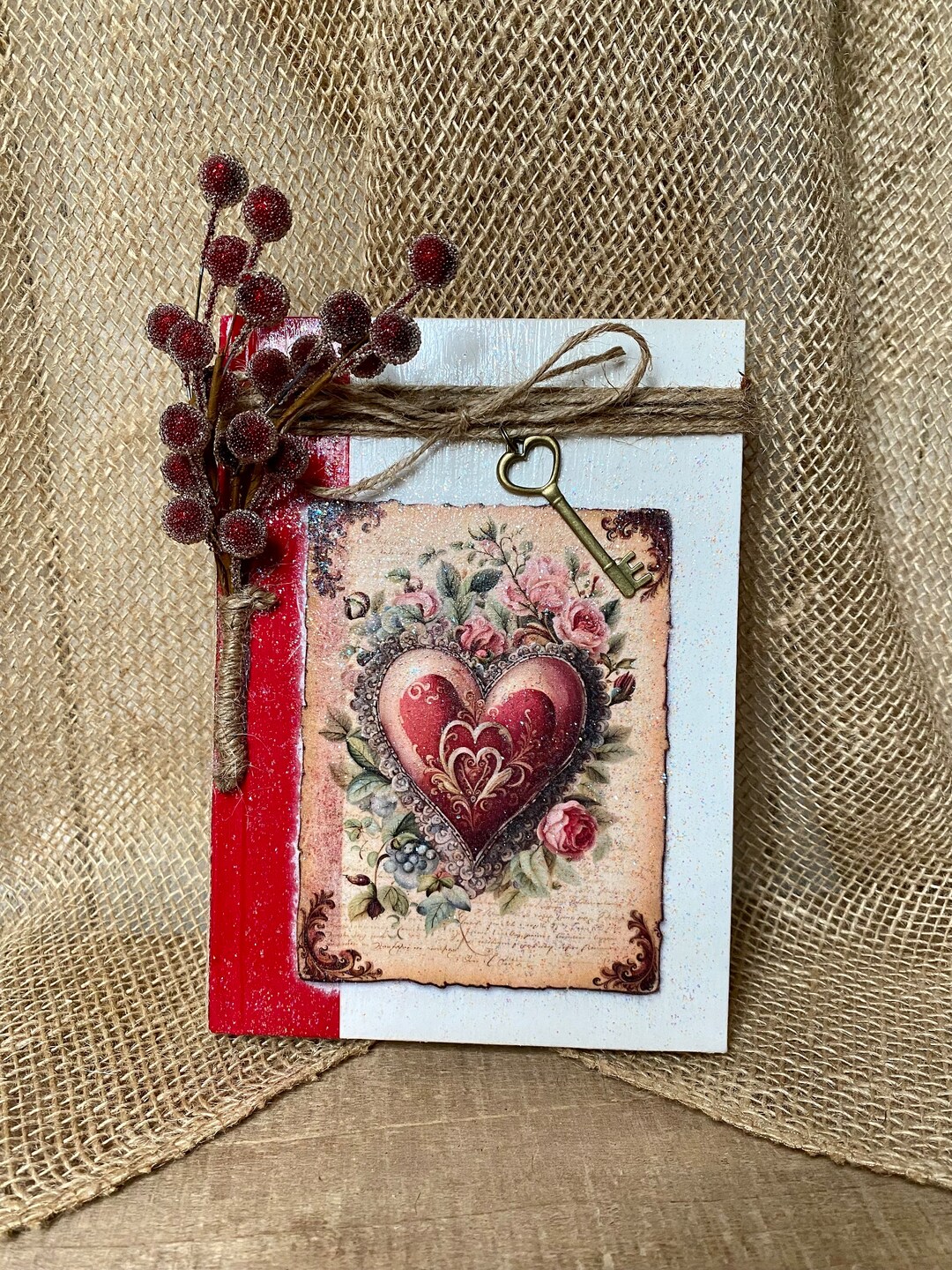 Valentine Decorative, Decoupaged Book, Valentine Sweetheart Gift ...