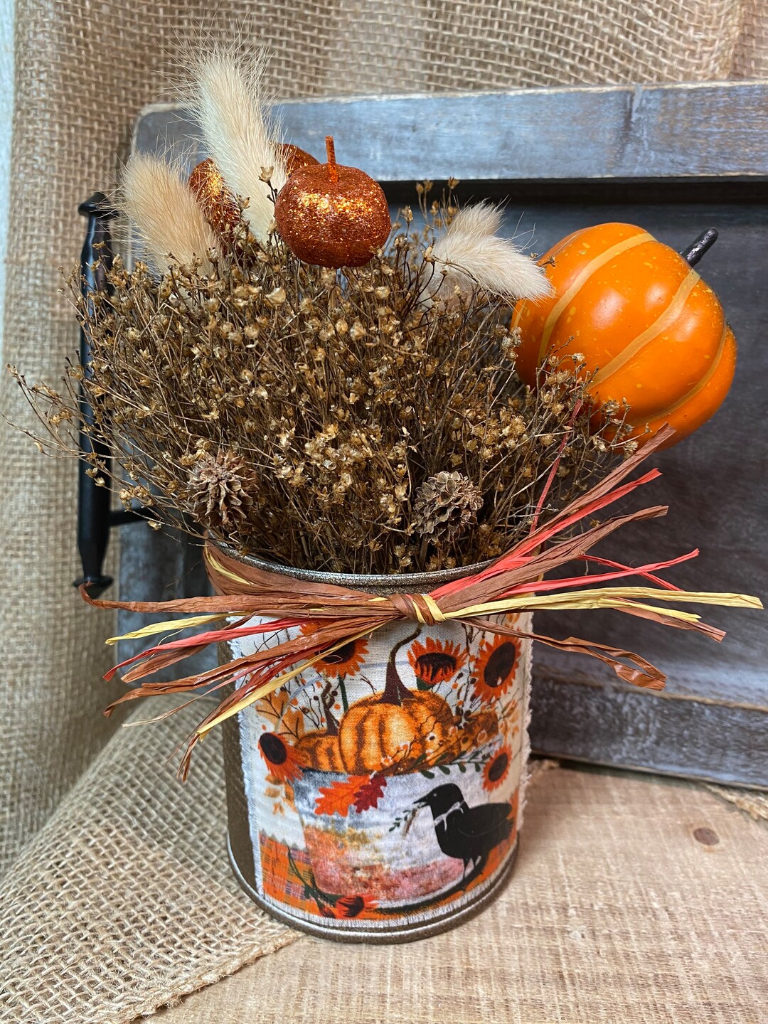 Primitive Tin Can, Primitive Kitchen Decor, Rustic Home Decor, Rustic ...