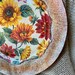 Sunflowers Glass Plate, Floral Dinner Plate, Decoupaged Plate, Table ...