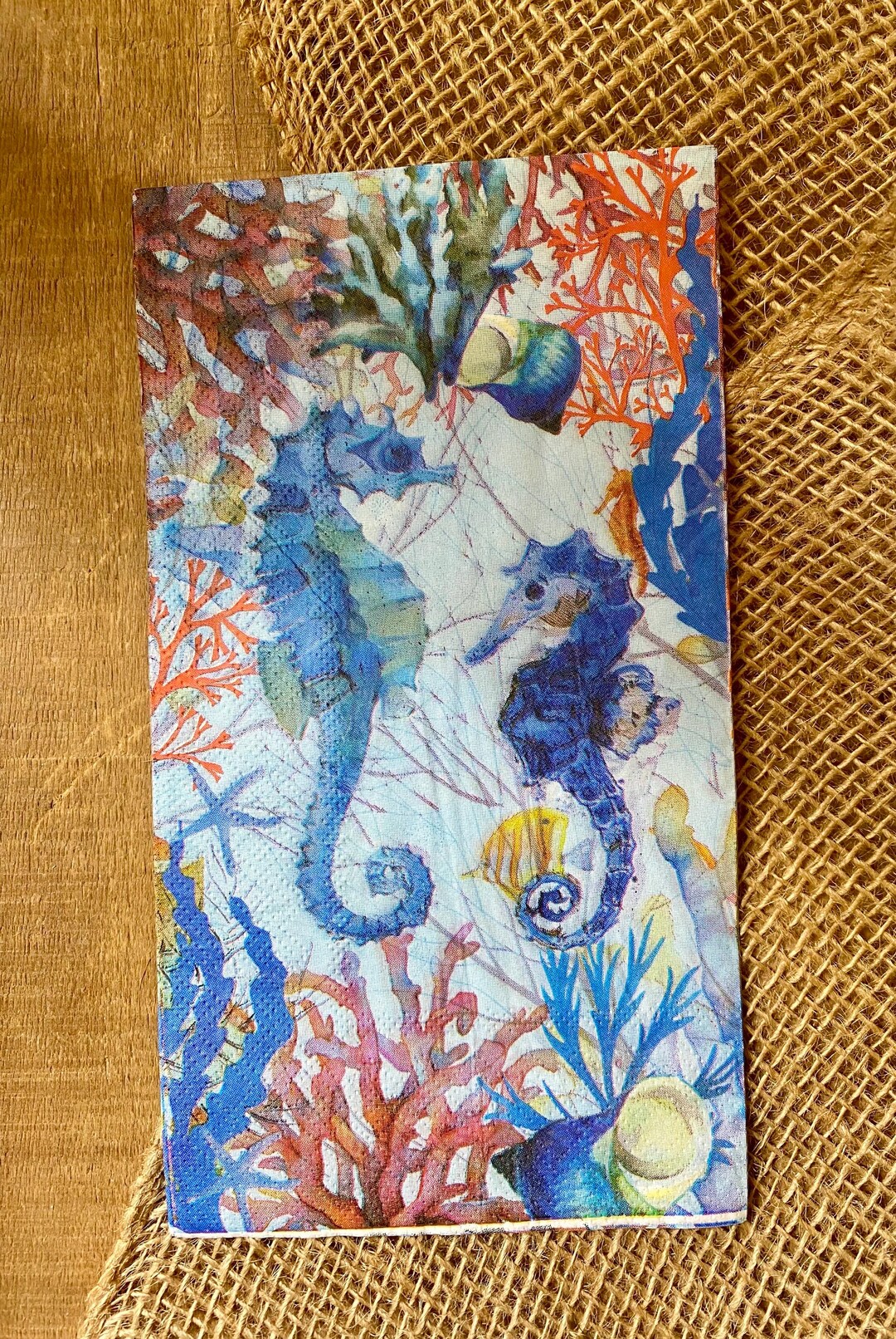 Seahorse Decoupage Guest Napkins, Nautical Pattern Napkins, Crafting ...