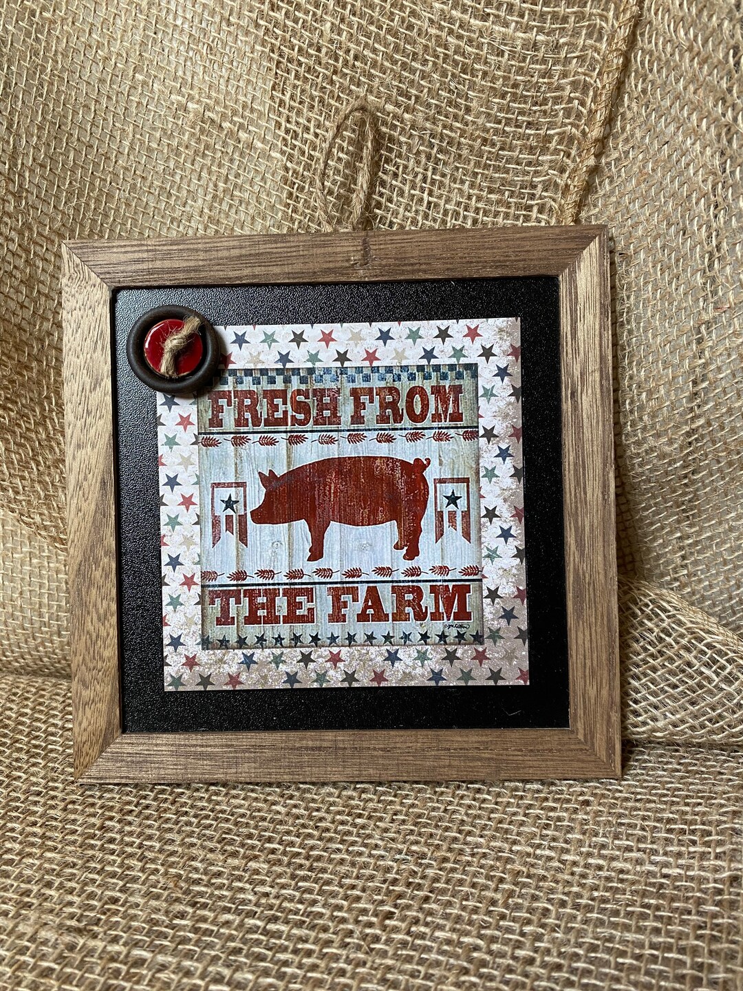 Pig Decor, Framed Pig Picture, Chalkboard Picture, Pig Wall Hanging ...