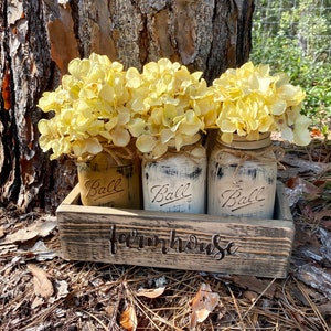 Farmhouse Mason Jar Set, Wedding Reception Accent, Farmhouse Design ...