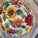 Sunflowers Glass Plate, Floral Dinner Plate, Decoupaged Plate, Table ...