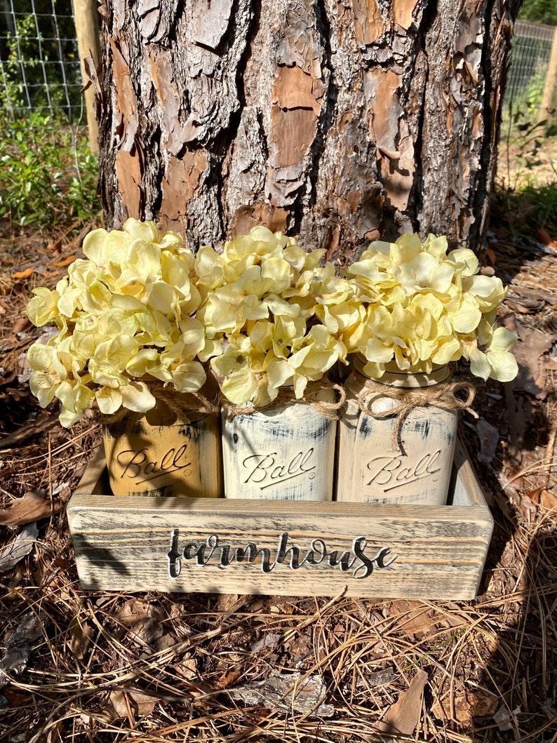 Farmhouse Mason Jar Set Wedding Reception Accent Farmhouse - Etsy