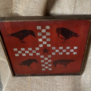 Primitive Game Board Americana Checkers Crow Game Board - Etsy