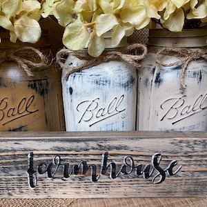 Farmhouse Mason Jar Set, Wedding Reception Accent, Farmhouse Design ...
