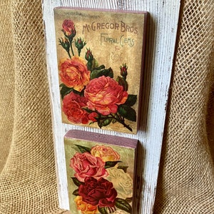 Roses Wood Board, Cottage Theme Decor, Seed Packet, Rose Garden, Shabby ...