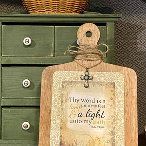 Religious Cutting Board Decor, Decoupaged Bible Verse, Charcuterie ...