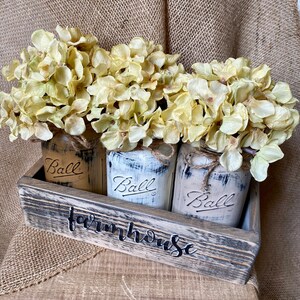 Farmhouse Mason Jar Set, Wedding Reception Accent, Farmhouse Design ...