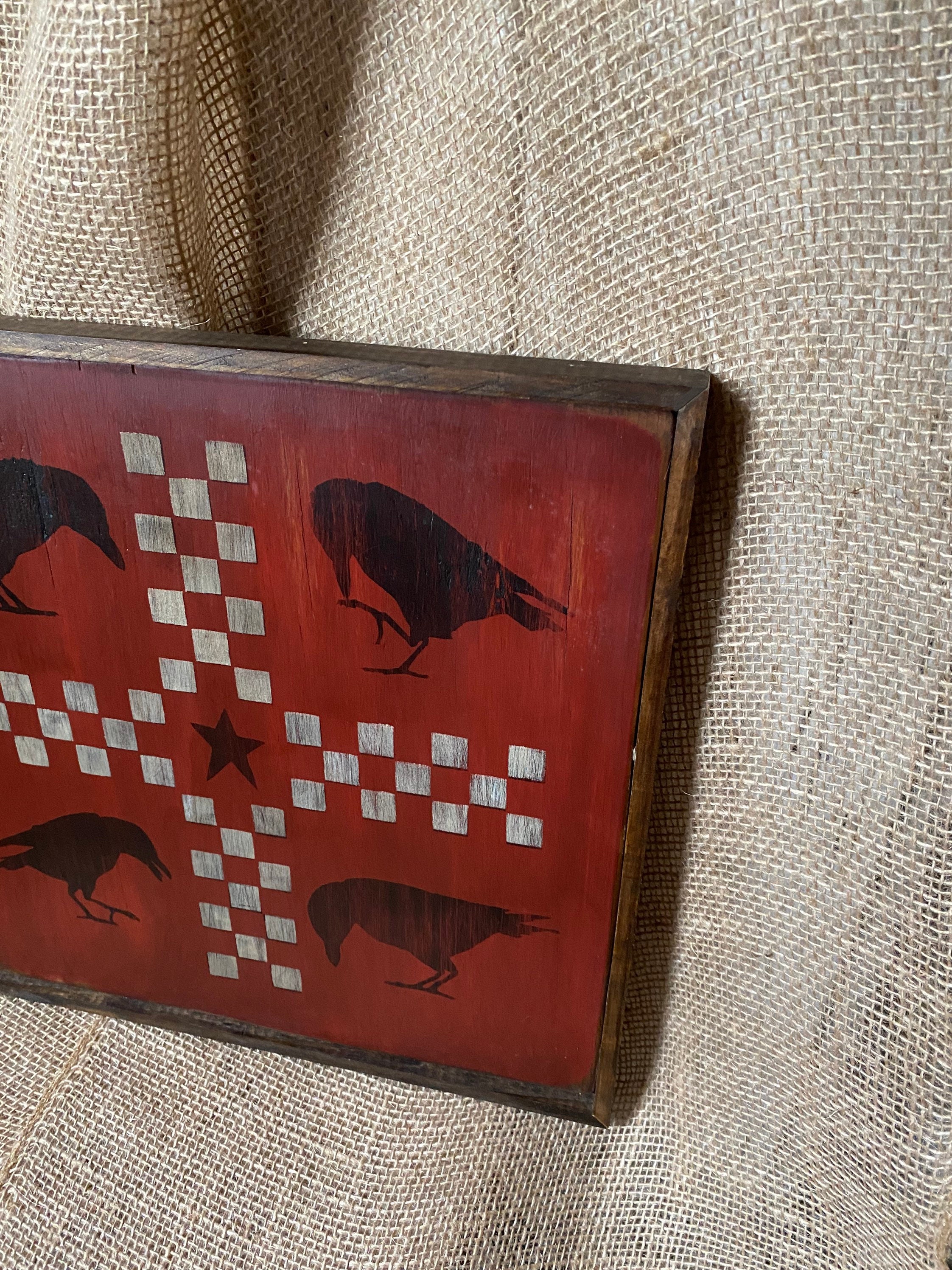 Primitive Game Board Americana Checkers Crow Game Board - Etsy