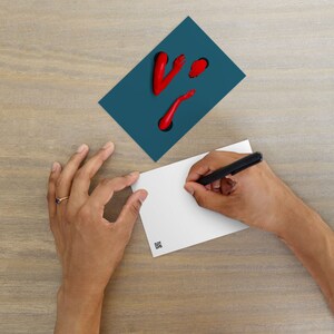 Reaching Out, 4"x6" Postcard Set, Red Hands Popping up From a Wall ...