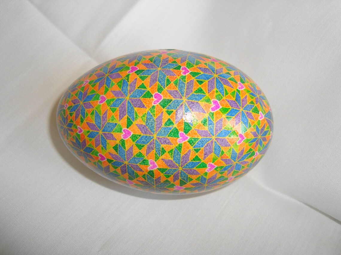 Modern Pysanky Goose Egg in Royal Colors - Etsy