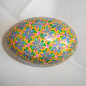 Modern Pysanky Goose Egg in Royal Colors - Etsy
