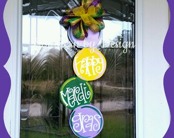 Mardi Gras Door Hanger | Etsy