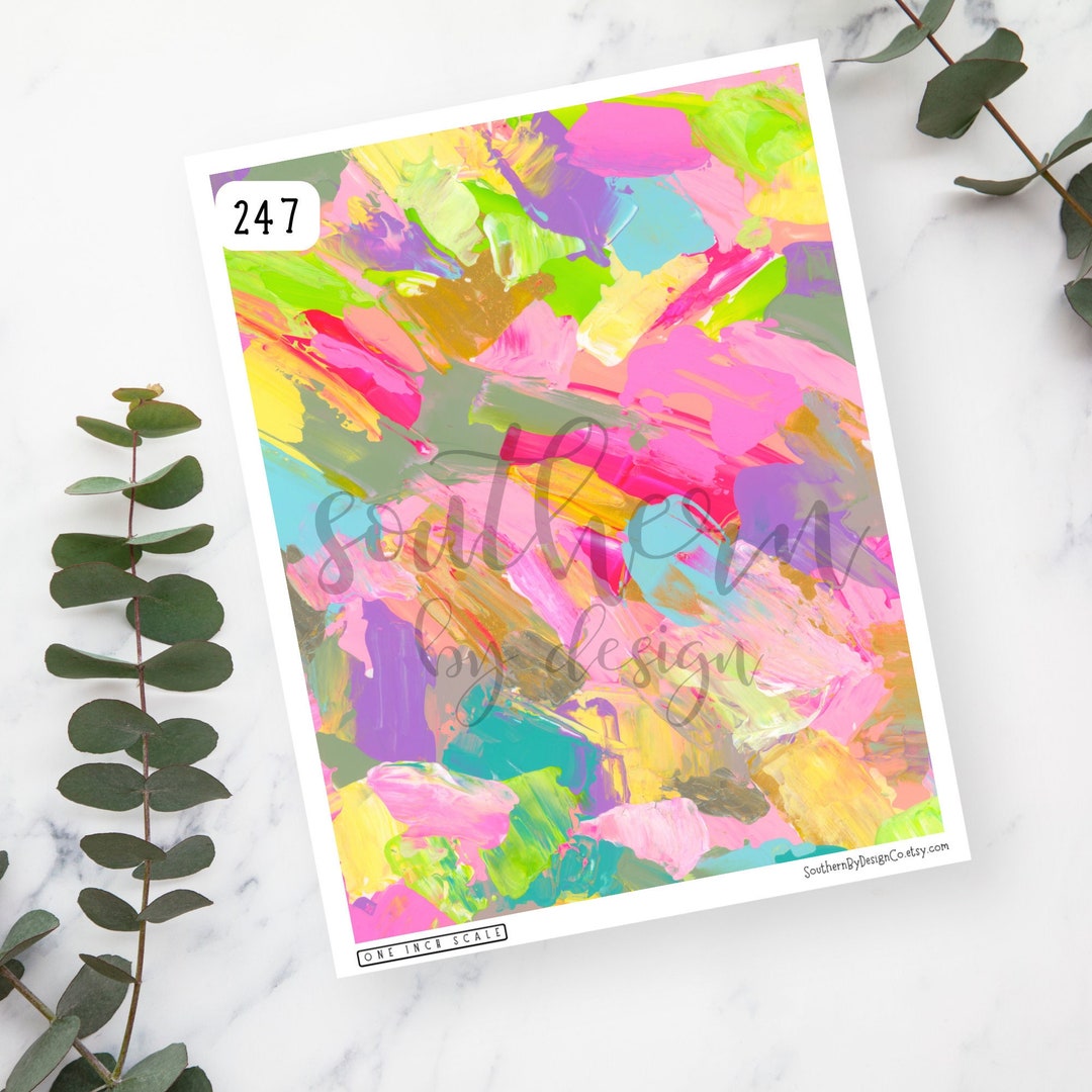Polymer Clay Transfer Paper, Abstract Watercolor Image Transfer Sheet ...