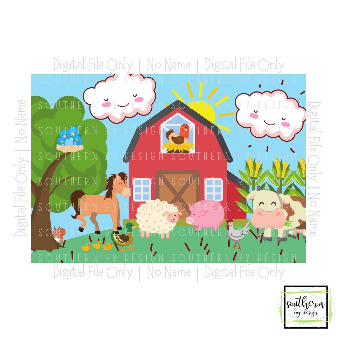 Barnyard Farm Animal Digital Design Download, Farm Sublimation Design ...