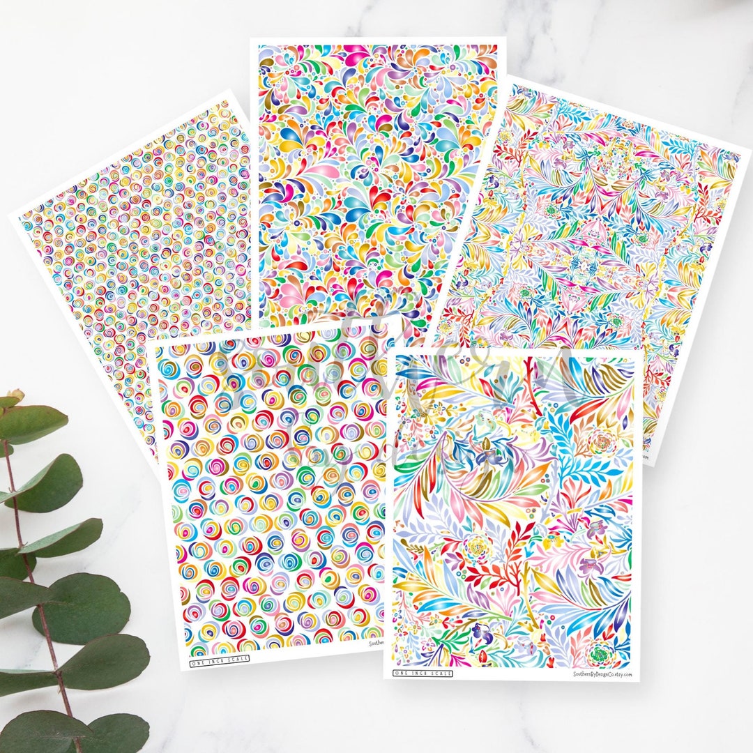 Polymer Clay Transfer Paper, Swirly Image Transfer Sheet, Water Soluble ...