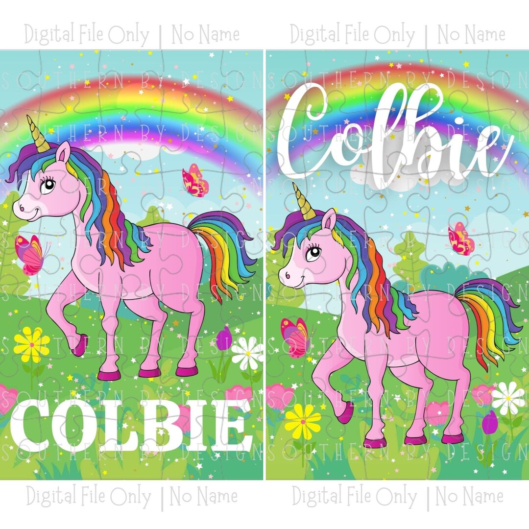 TWO Unicorn Rainbow Digital Design Download, Unicorn Sublimation Design ...