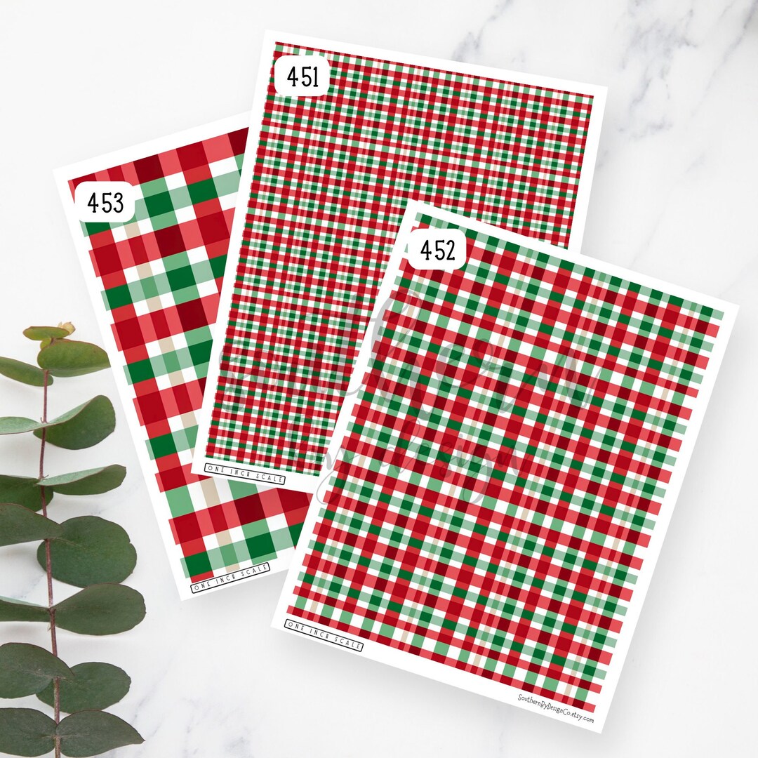 Polymer Clay Transfer Paper, Red & Green Plaid Christmas Image Transfer ...