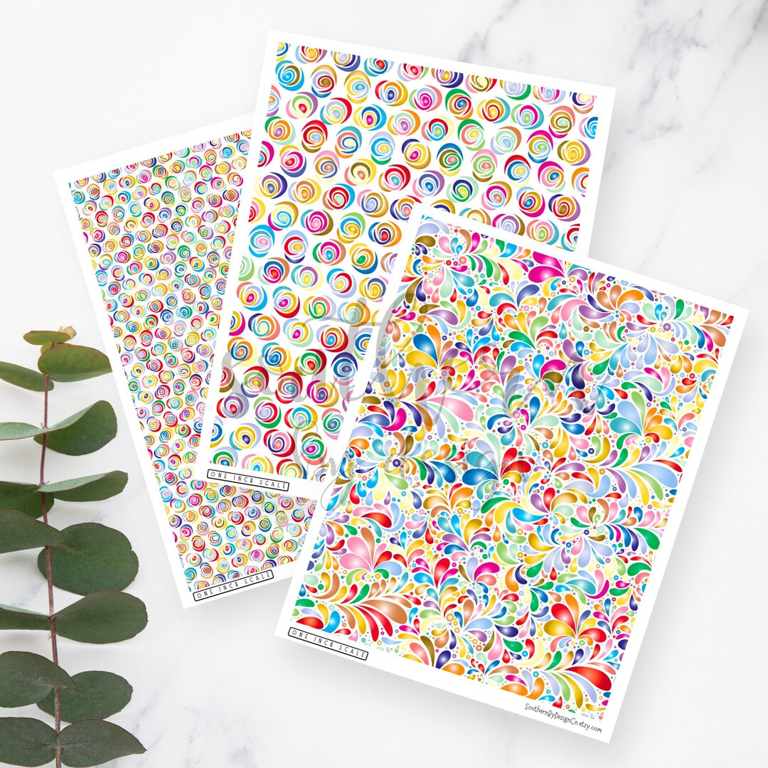 Polymer Clay Transfer Paper, Swirly Image Transfer Sheet, Water Soluble ...