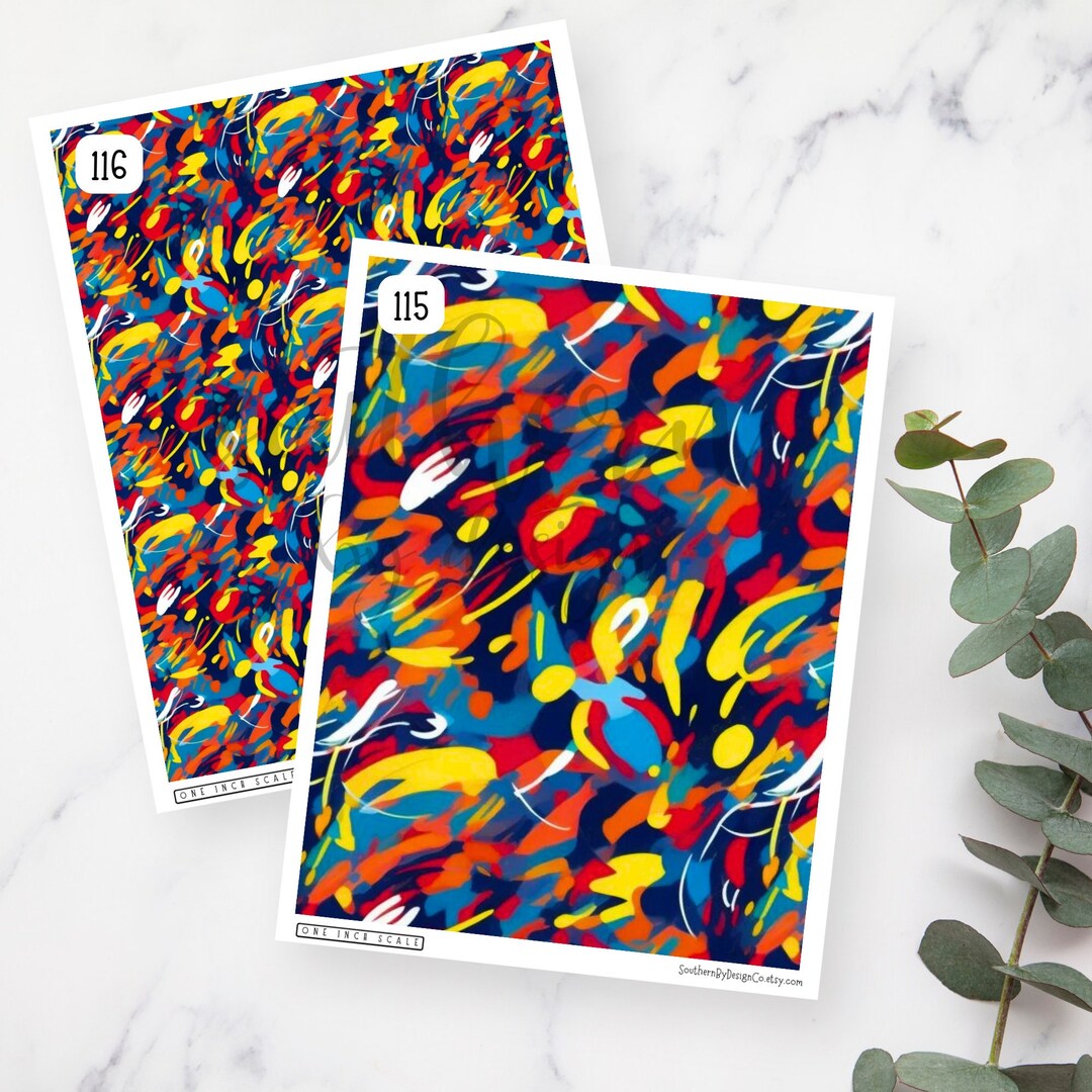 Polymer Clay Transfer Paper, Abstract Painted Image Transfer Sheet ...