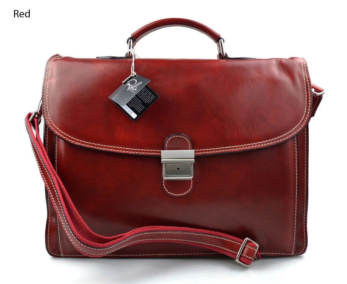 Leather Briefcase Office Bag Men Women Bag Business Leather Bag ...