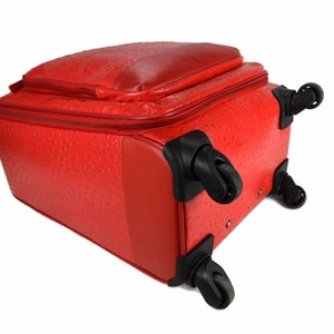 Leather trolley red travel bag weekender overnight leather bag | Etsy