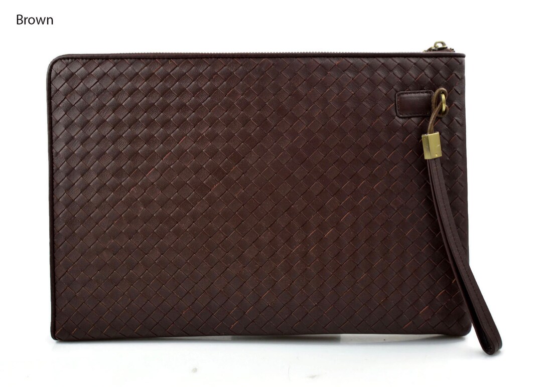 Leather Carry All Folder Tablet Folder Document File Folder Braided ...