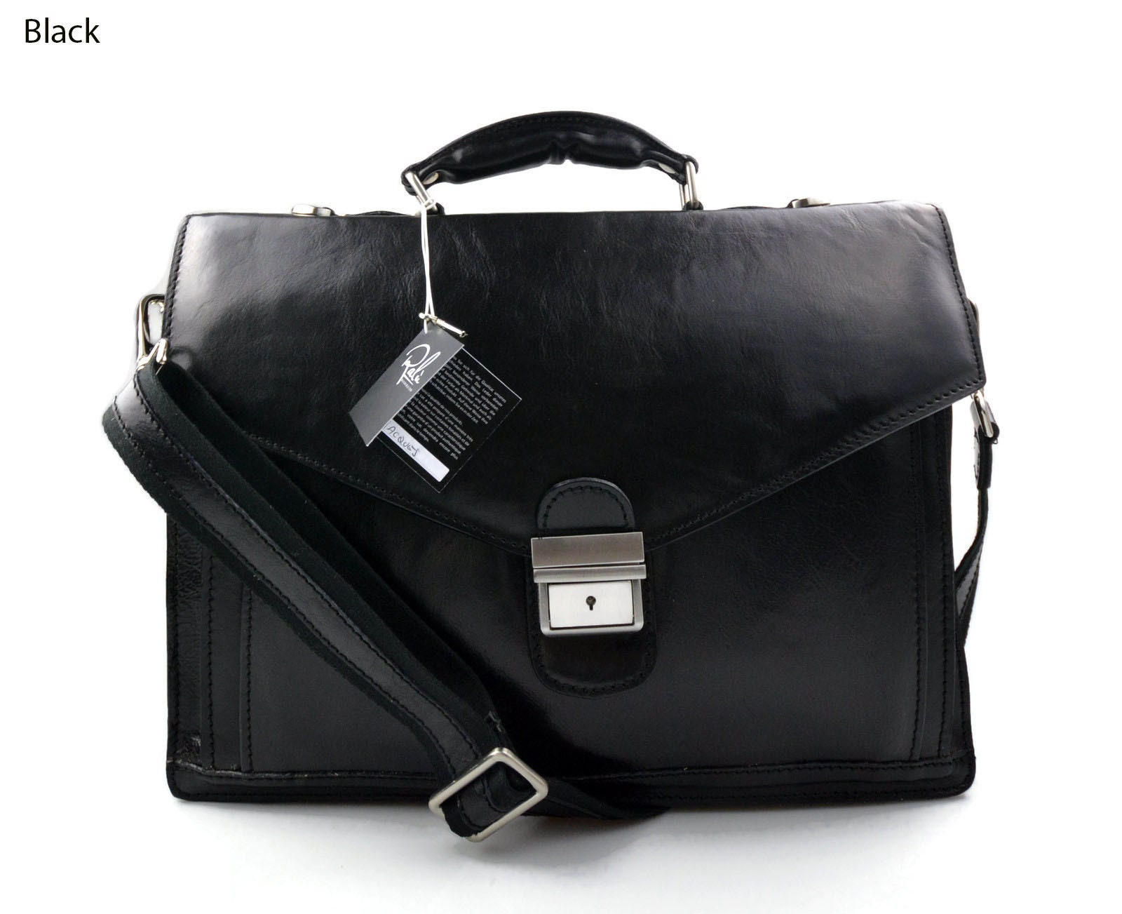 Leather briefcase men women office shoulder bag messenger | Etsy