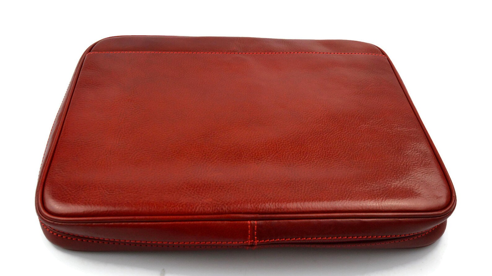 Leather Folder Document File Folder A4 Leather Zipped Folder Bag Red ...