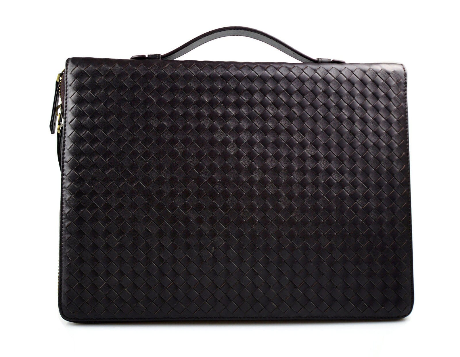 Brown Leather Folder A4 Document File Folder A4 Braided Weaved - Etsy UK