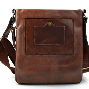 Leather Brown Shoulder Bag Mens Women Sling Bag Messenger Leather ...