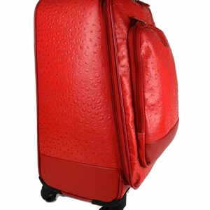 Leather trolley red travel bag weekender overnight leather bag | Etsy