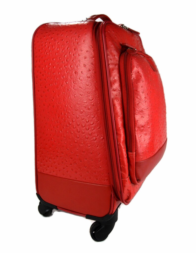 Leather trolley red travel bag weekender overnight leather bag | Etsy