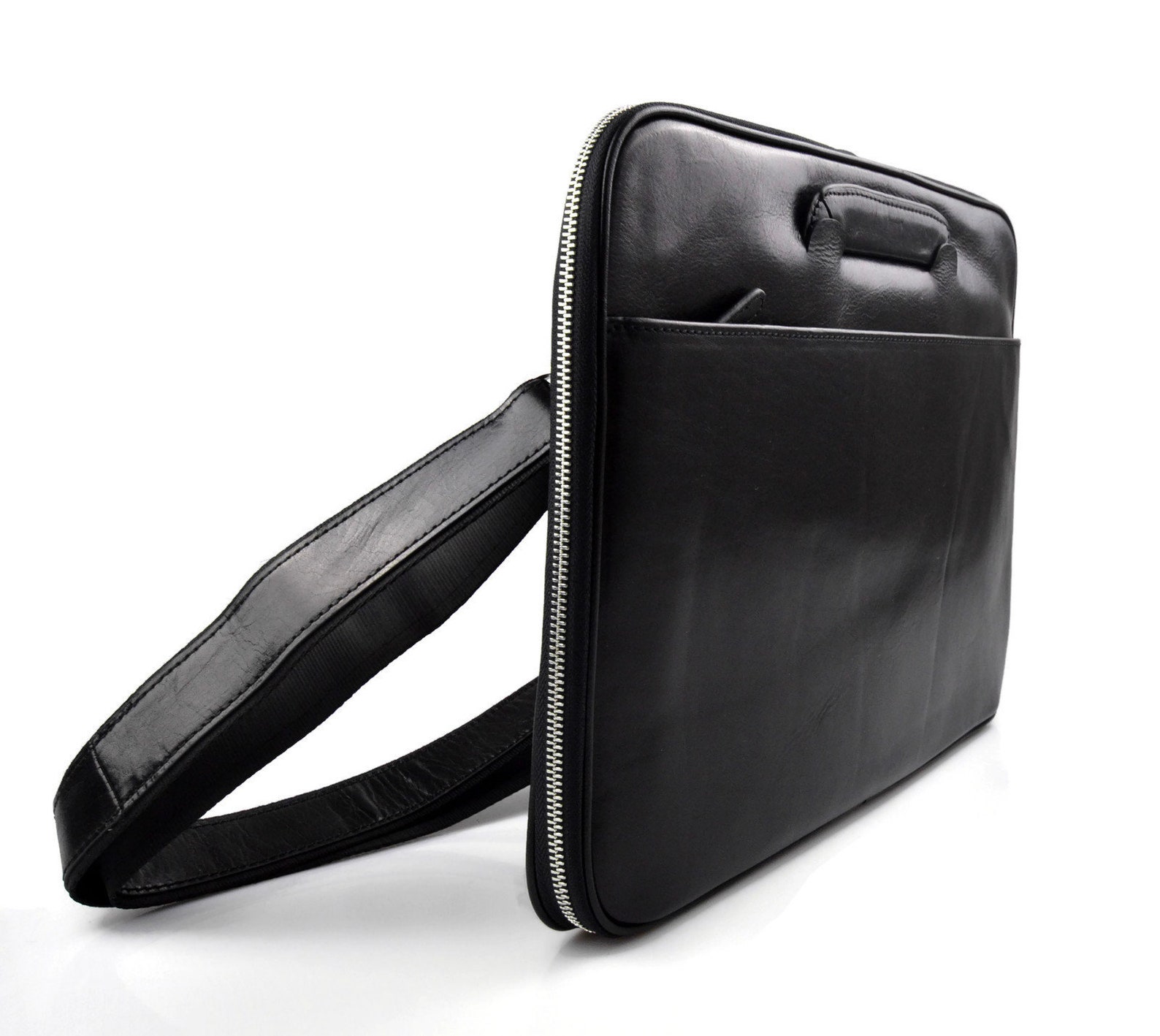 Leather Folder A4 Document File Folder A4 Black Leather Zipped | Etsy