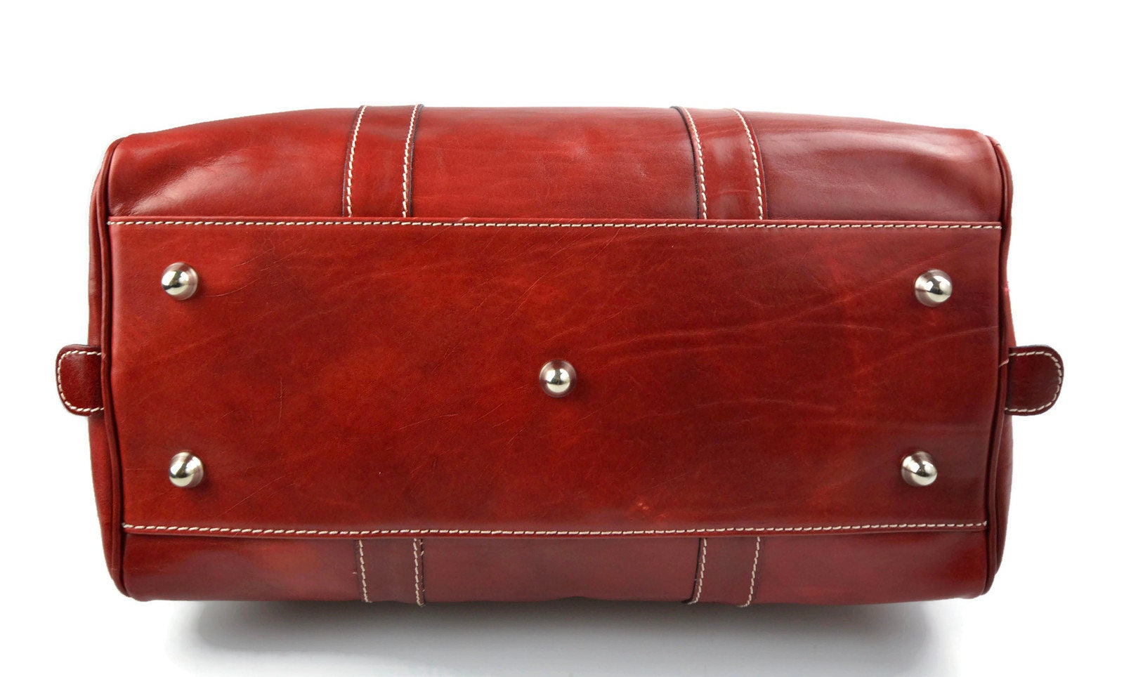 Travel Bag Red Duffle Bag Leather Duffle Bag Overnight Bag | Etsy