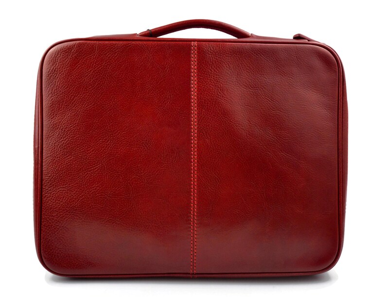 Leather Folder Document File Folder A4 Leather Zipped Folder Bag Red ...