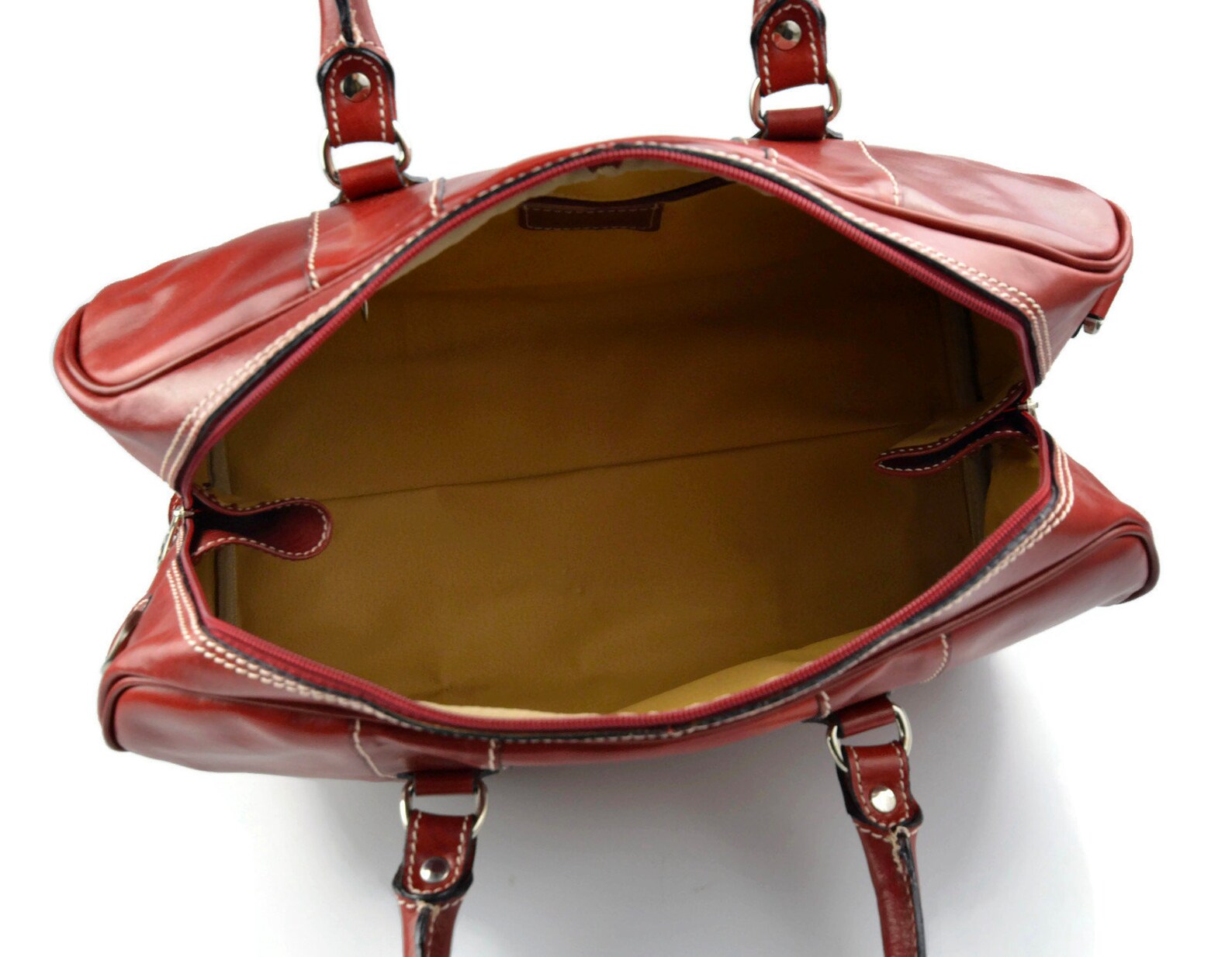 Travel Bag Red Duffle Bag Leather Duffle Bag Overnight Bag | Etsy