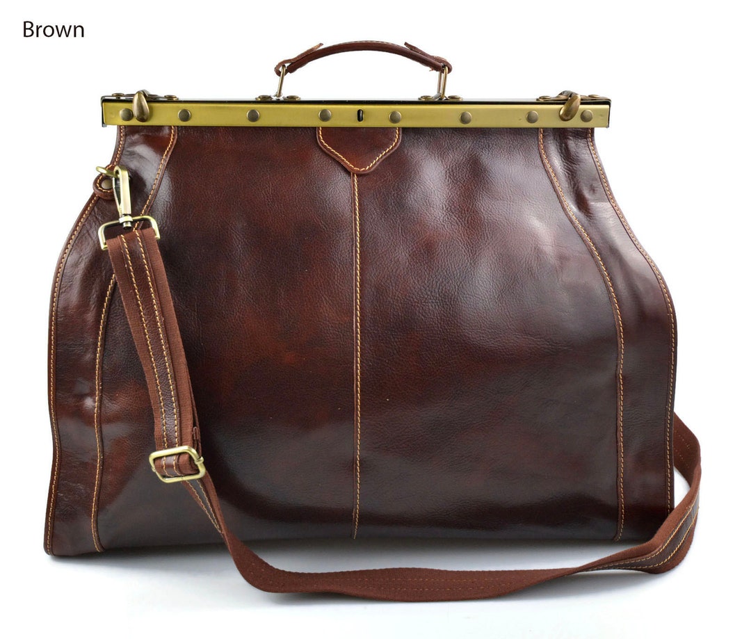 Doctor Bag Travel Men Leather Bag Women Doctor Duffel Bag Brown Duffel ...