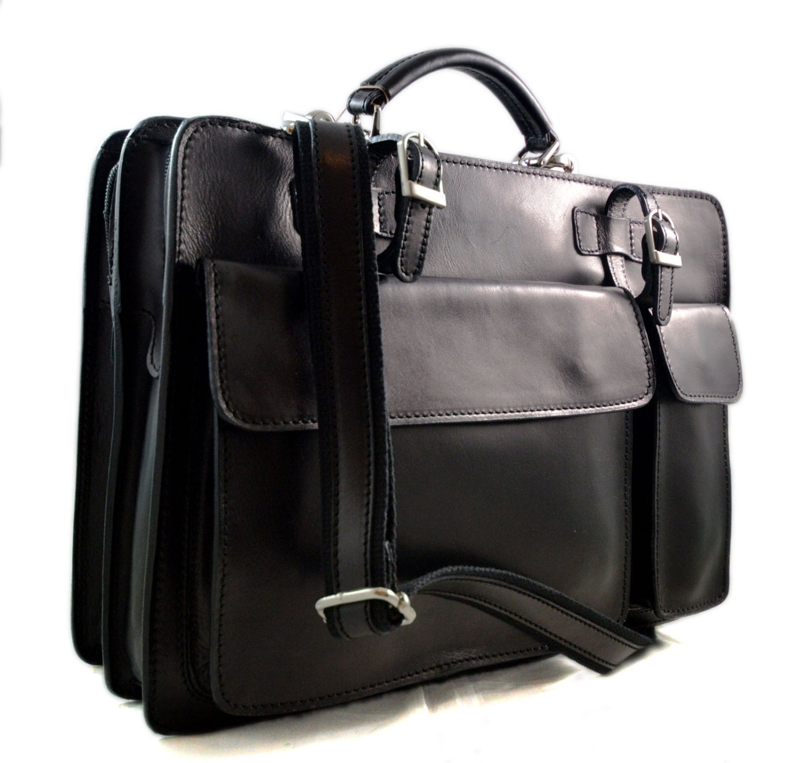 Leather Messenger Bag Briefcase Shoulderbag Carry on Leather - Etsy