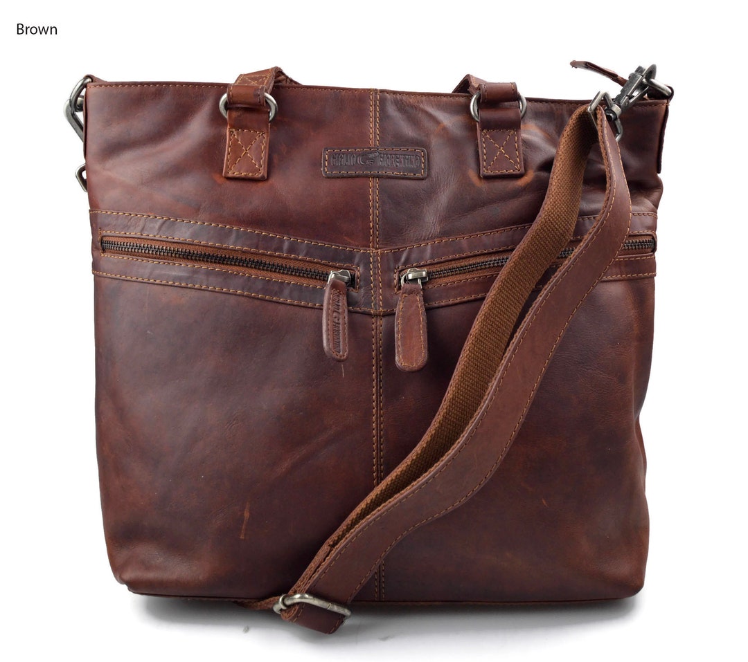 Women Purse Buffalo Leather Black Handbag Women Shoulder Bag Leather ...